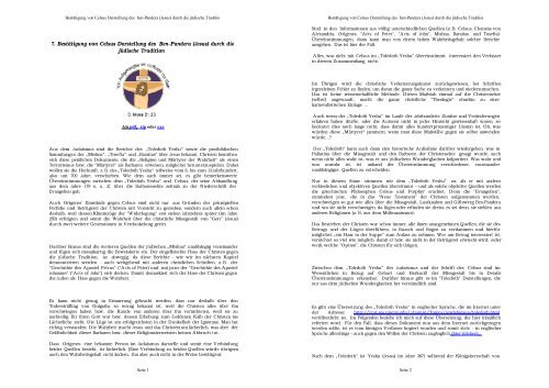 7. Bestätigung von Celsus Darstellung des Ben-Pandera (Jesus ...