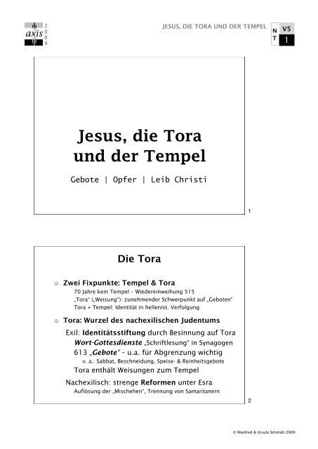 Jesus, die Tora und der Tempel - axis-web.de