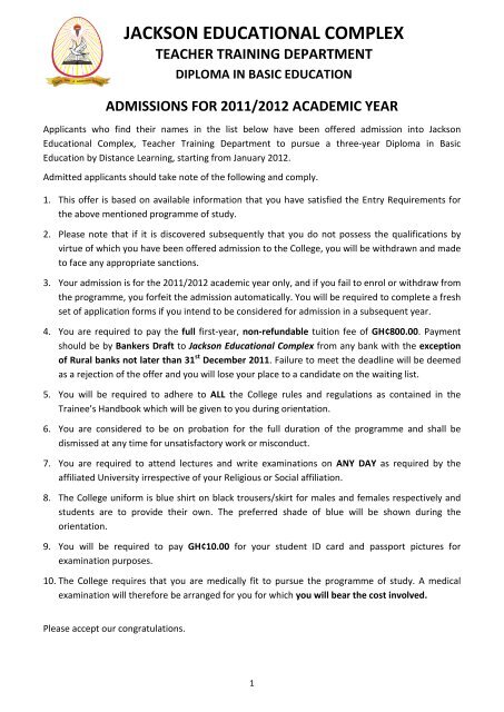 JACKSON EDUCATIONAL COMPLEX