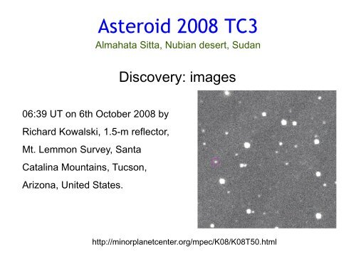 Tc3 Asteroid