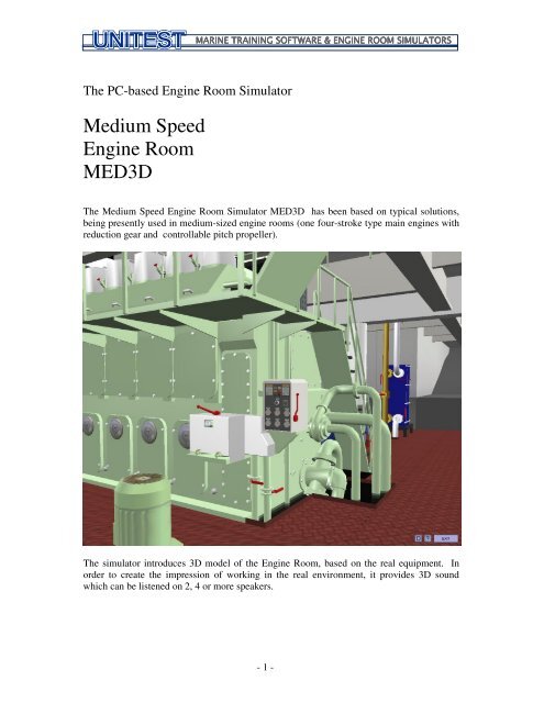 Medium Speed Engine Room MED3D - Unitest