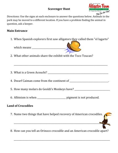 Scavenger Hunt Main Entrance 1. When Spanish explorers first saw ...