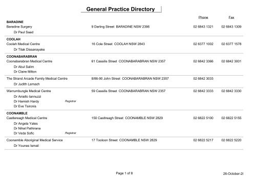 General Practice Directory