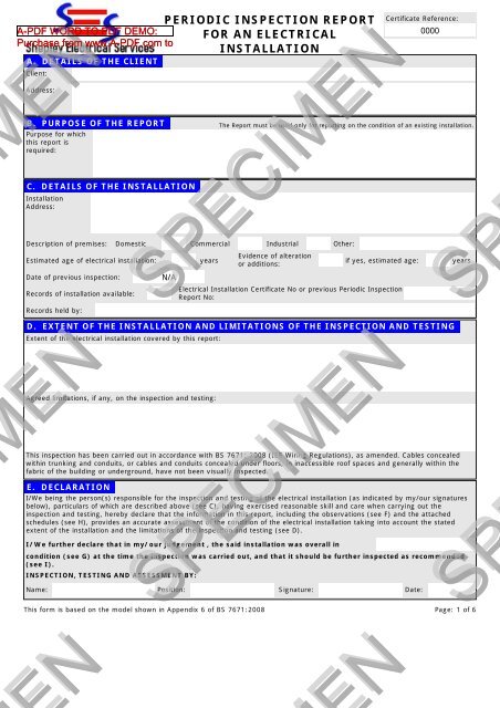 Periodic Inspection Report For An Electrical Installation Shepley periodic-inspection-report-for-an-electrical-installation-shepley