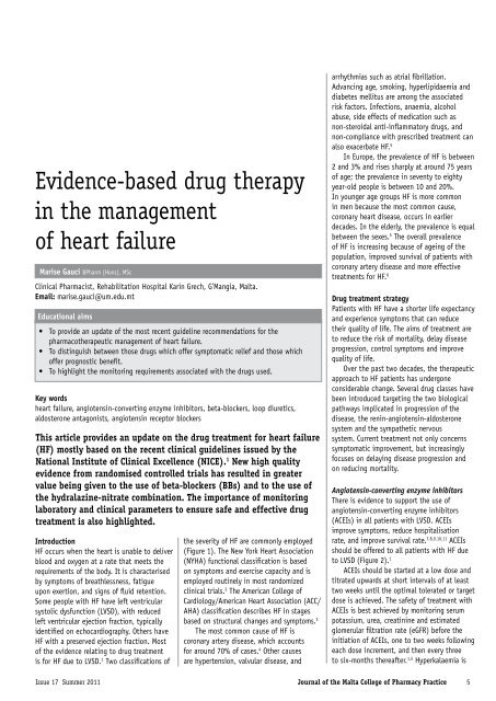 Evidence-based drug therapy in the management of heart failure