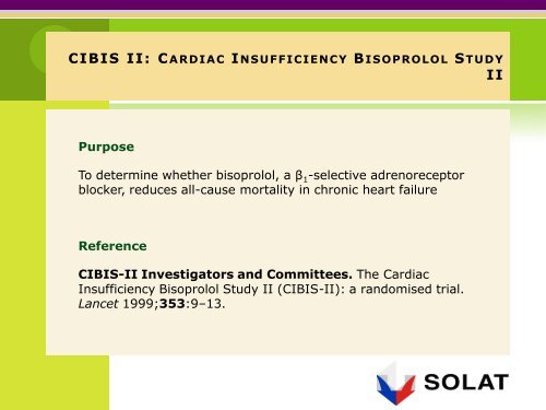 CIBIS II: CARDIAC INSUFFICIENCY BISOPROLOL STUDY II - Solat
