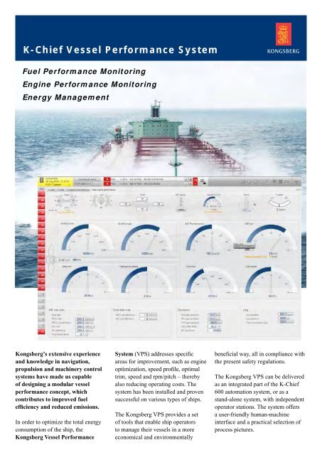 K-Chief Vessel Performance System - Kongsberg Maritime