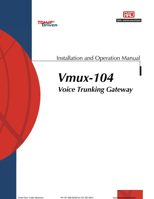 Chapter 5 Configuring Vmux-104 for a Typical ... - Cutter Networks