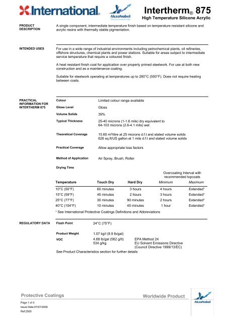 Intertherm® 875 - H & S Beschichtungssysteme