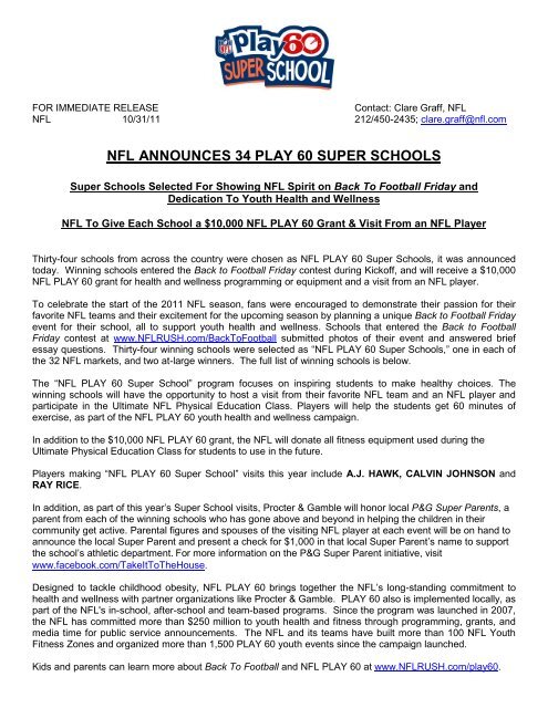nfl announces 34 play 60 super schools