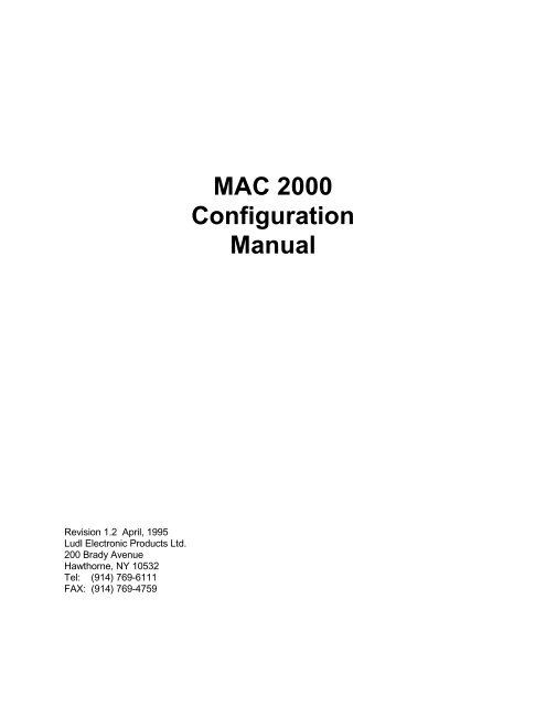 MAC 2000 Configuration Manual - Rad Electronics, Inc.