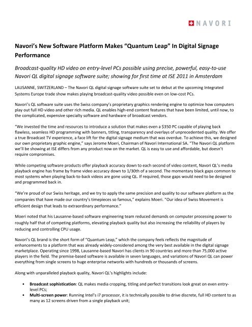 Quantum Leap - Navori Digital Signage