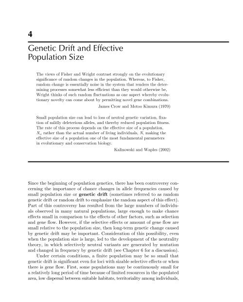 4 Genetic Drift and Effective Population Size