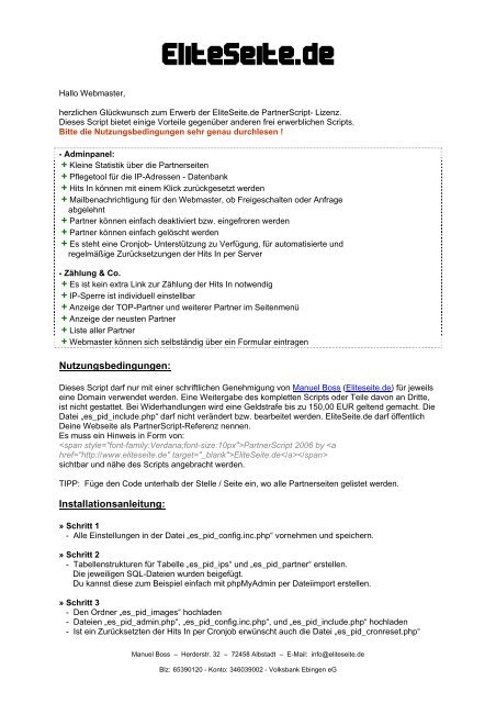 Manuel Boss – Parkweg 55 – 72458 Albstadt - Funpic.de