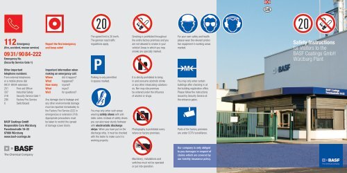 Safety Instructions for Visitors to the BASF Coatings GmbH ...