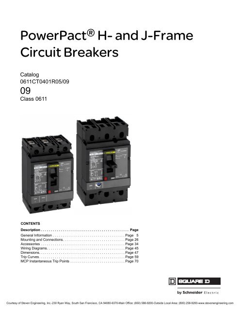 Schneider Electric PowerPact H- and J-Frame Circuit Breakers