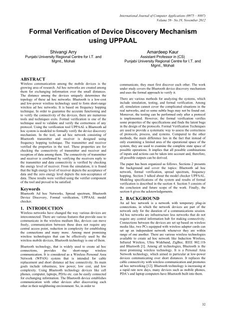Formal Verification of Device Discovery Mechanism using UPPAAL