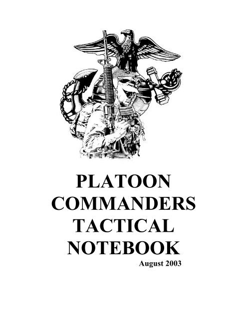 PLATOON COMMANDERS TACTICAL NOTEBOOK - Africom