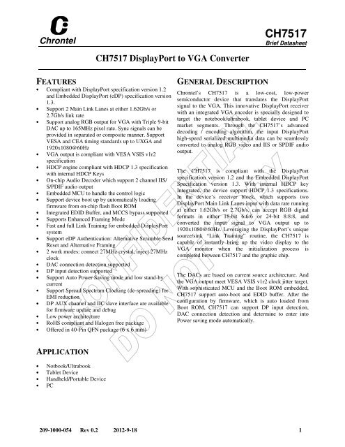 CH7517 - Chrontel, Inc.