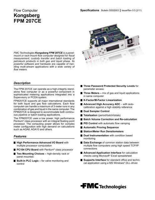 Kongsberg FPM 207CE - Measurement Solutions