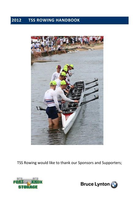 2012 TSS ROWING HANDBOOK - The Southport School
