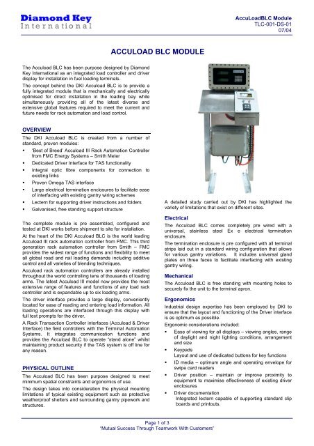 ACCULOAD BLC MODULE - Diamond Key International
