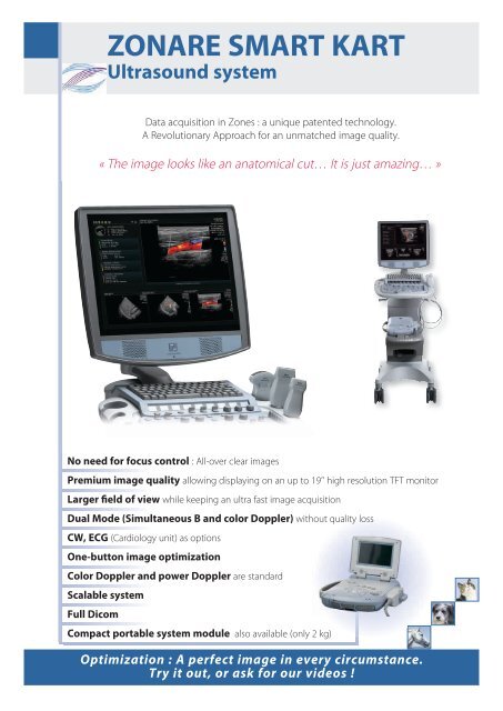 Zonare Logo Zonare Z.ONE Diagnostic Ultrasound System With Z.ONE