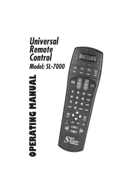 Owner's Manual - Universal Remote Control