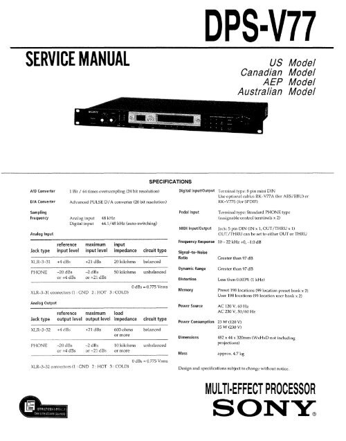 Service Manual Sony DPS v77.pdf - CEM3374.com