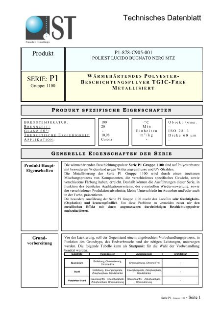 Technisches Datenblatt - pulverlac.de