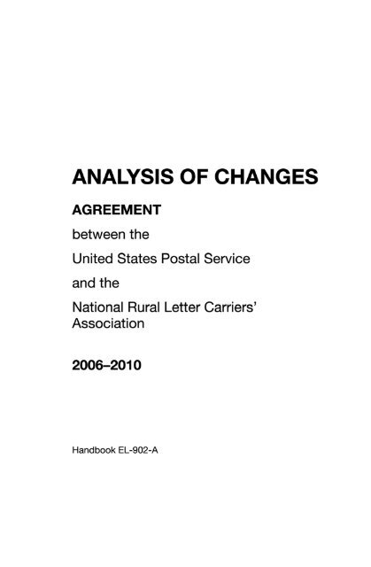 Handbook EL-902-A - Analysis of Changes - National Rural Letter ...