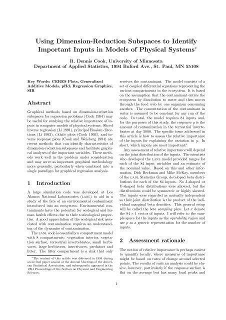 Using Dimension Reduction Subspaces To Identify Important Inputs