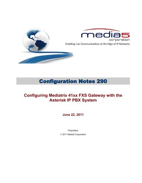 Configuring Mediatrix 41xx FXS Gateway with the Asterisk IP PBX ...