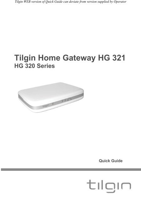 Tilgin Home Gateway HG 321