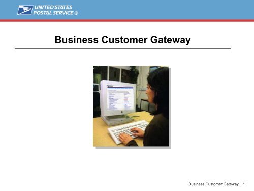 Business Customer Gateway 1 - RIBBS - USPS.com