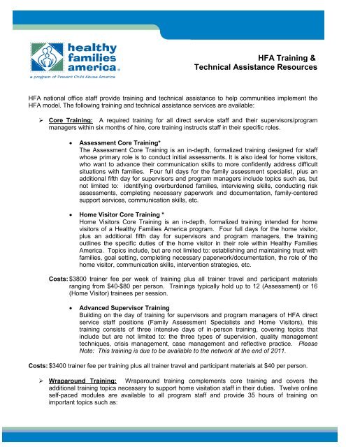 HFA Training & Technical Assistance Resources - Healthy Families ...