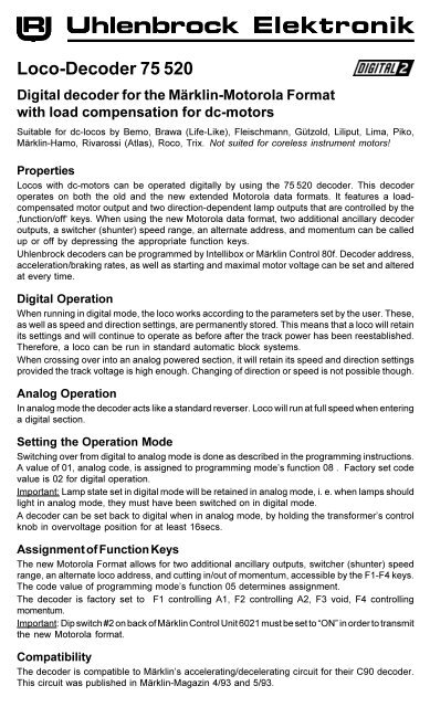 Loco-Decoder 75 520 - Uhlenbrock