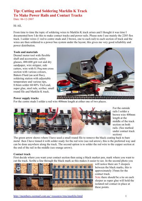 Cutting and Soldering Marklin K Track