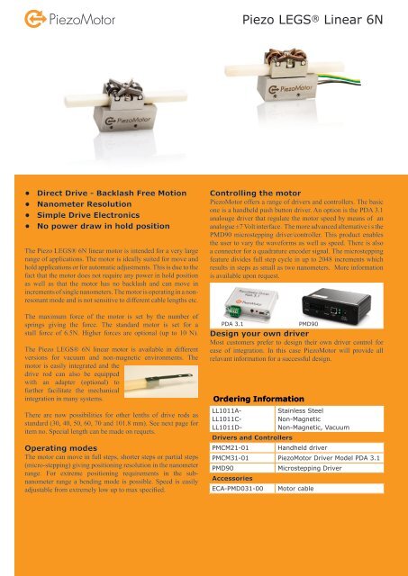 Piezo LEGS® Linear 6N