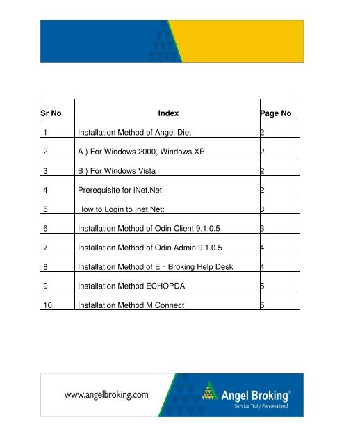 Installation Guide - Angel Broking