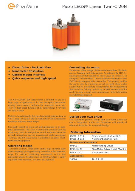 Piezo LEGS® Linear Twin-C 20N