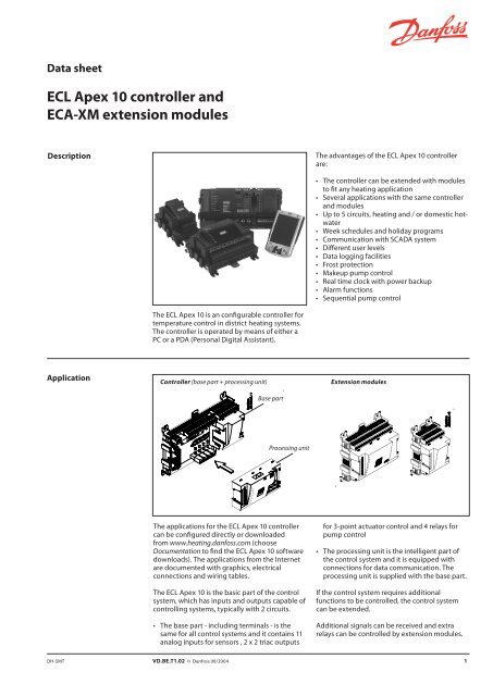 ECL Apex 10 controller and ECA-XM extension modules - Traco