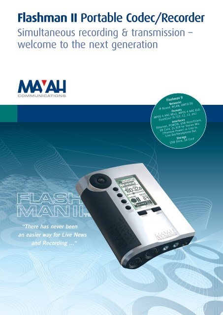 Flashman II Portable Codec/Recorder
