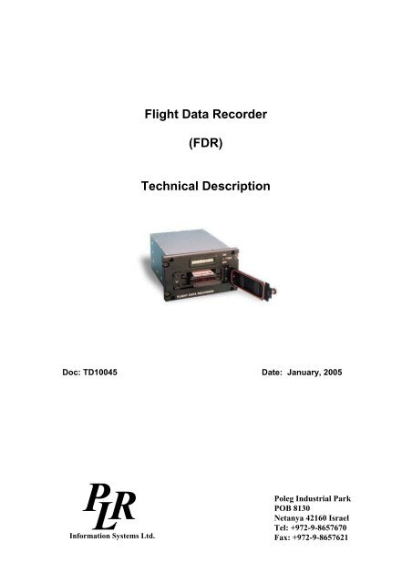 Flight Data Recorder (FDR) Technical Description - PLR Information ...