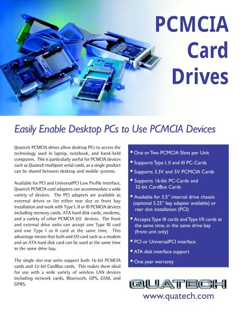 Quatech PCMCIA Card Drives - Inntech