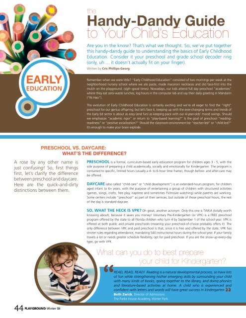 Handy-Dandy Guide to Your Child's Education - Cris Phillips-Georg