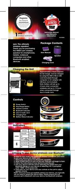 Instruction book - HMDX Audio