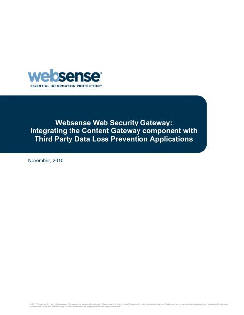 Integrating the Content Gateway - Websense