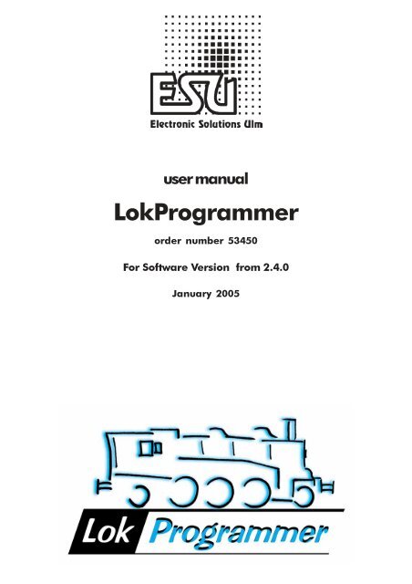 LokSound Programmer User Manual (pdf) - Toottoot