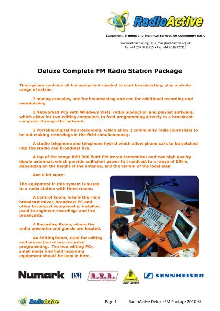 Deluxe Complete FM Radio Station Package - RadioActive ...